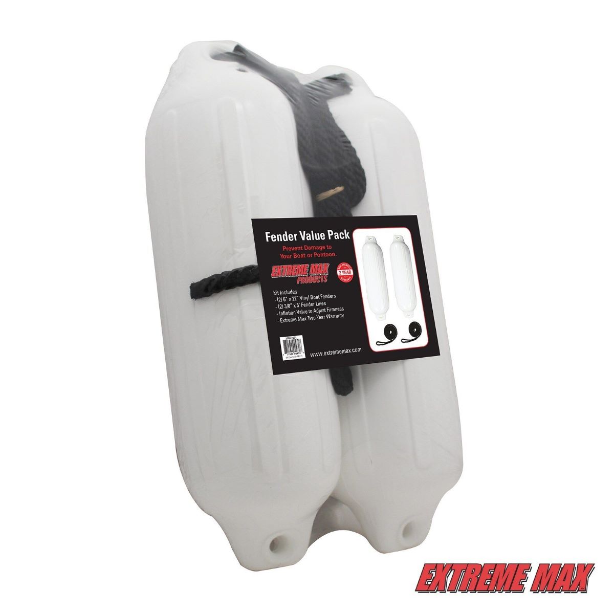 Extreme Max 6"x22" Boat Fender Bumper Value Pack