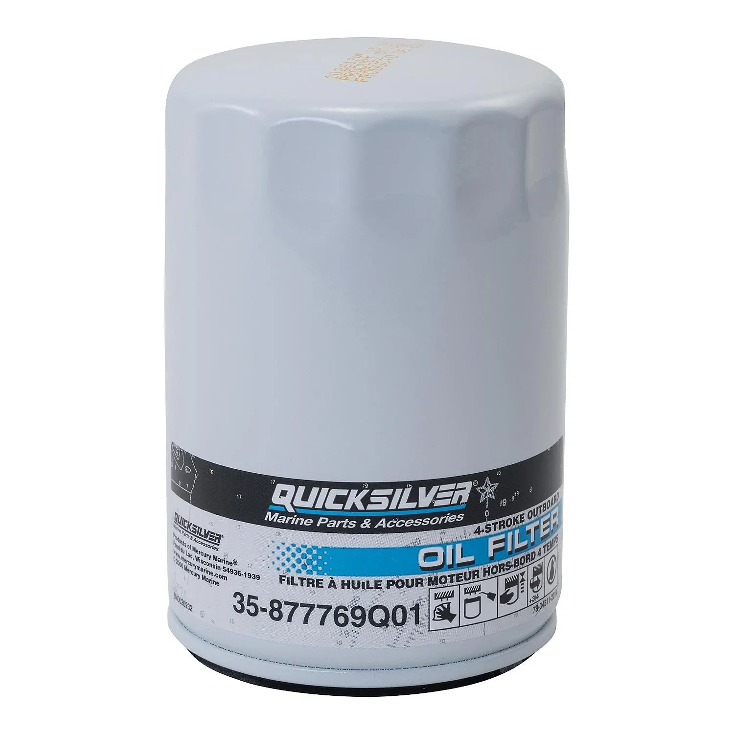 Quicksilver 877769Q01 Oil Filter for Mercury Verado Six-Cylinder Outbo